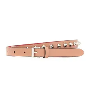 CHRISTIAN LOUBOUTIN Loubispikes Leather Belt - Pink
