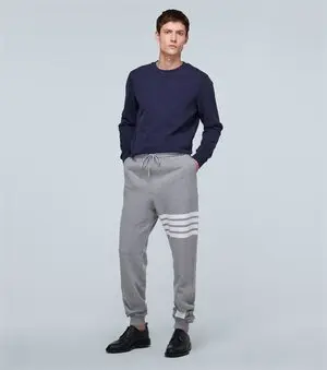 Thom Browne 4-bar Cotton Sweatpants - Grey