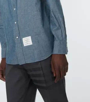 Thom Browne 4-bar Chambray Shirt - Blue