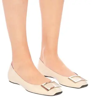ROGER VIVIER Trompette Ballet Flats - White