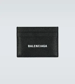 Balenciaga Cash Leather Card Holder - Black