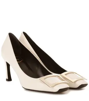 ROGER VIVIER Belle Vivier Trompette Leather Pumps - White
