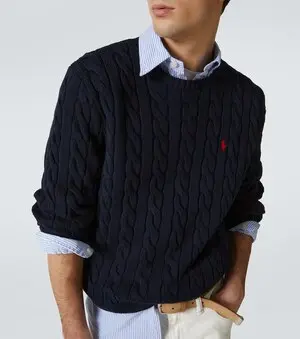 Polo Ralph Lauren 100% Cotton Quarter Zip Sweater - Blue