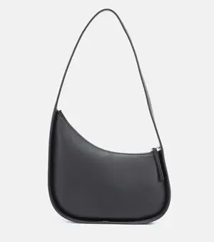 THE ROW Half Moon Leather Shoulder Bag - Black