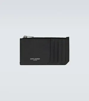 Saint Laurent Leather Id Card Case - Black