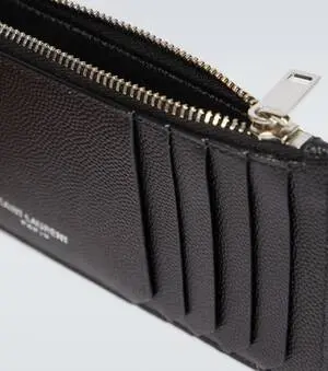 Saint Laurent Leather Id Card Case - Black