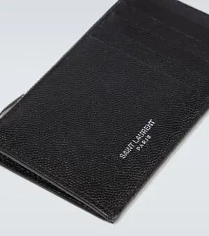 Saint Laurent Leather Id Card Case - Black