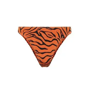 REINA OLGA Selvaggia Tiger-print Bikini Bottoms - Orange