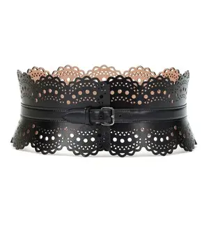 Alaïa Leather Corset Belt - Black