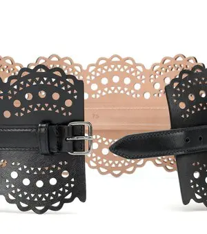 Alaïa Leather Corset Belt - Black