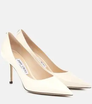 JIMMY CHOO Love 85 Leather Pumps - White