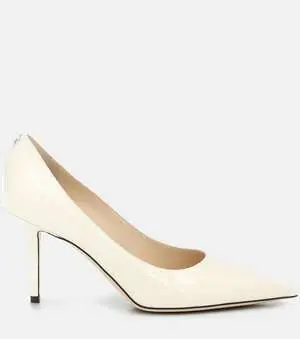 JIMMY CHOO Love 85 Leather Pumps - White