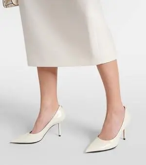 JIMMY CHOO Love 85 Leather Pumps - White