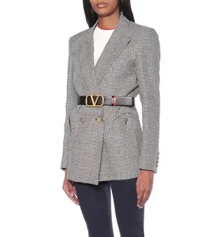 Valentino Garavani Vlogo Signature Reversible Leather Belt - Black