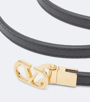 Valentino Garavani Vlogo Signature Leather Belt - Black