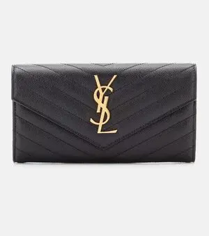 Saint Laurent Monogram Large Leather Wallet - Black