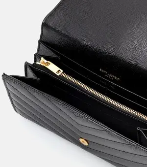 Saint Laurent Monogram Large Leather Wallet - Black