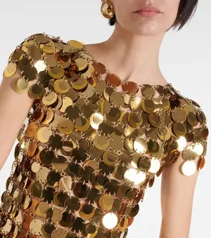 Rabanne Embellished Top - Gold
