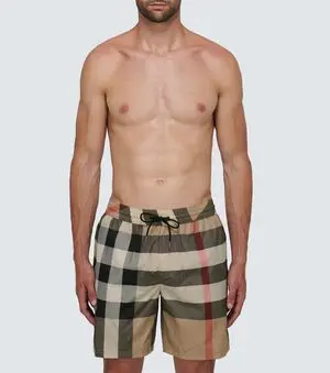 Burberry Large Check-print Swim Shorts