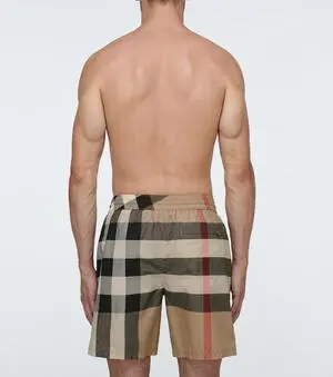 Burberry Large Check-print Swim Shorts