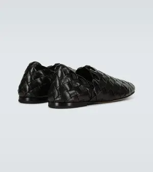 Bottega Veneta Intreccio Leather Slippers - Black