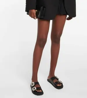 ROGER VIVIER Slidy Viv' Leather Sandals - Black