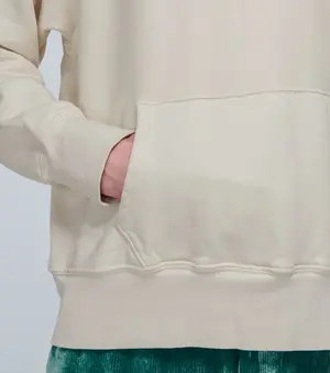 LES TIEN Cropped Hooded Sweatshirt - Neutrals