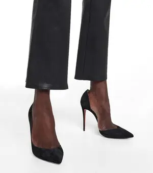 CHRISTIAN LOUBOUTIN Iriza 100 Suede Pumps - Black