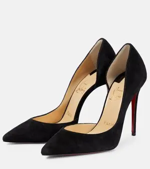 CHRISTIAN LOUBOUTIN Iriza 100 Suede Pumps - Black
