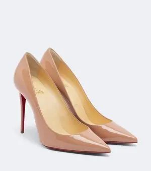 CHRISTIAN LOUBOUTIN Kate Patent Leather Pumps - Beige