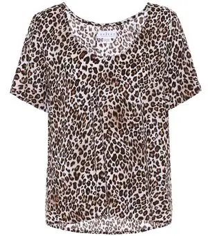 Velvet By Graham & Spencer Caroline Leopard-print Blouse