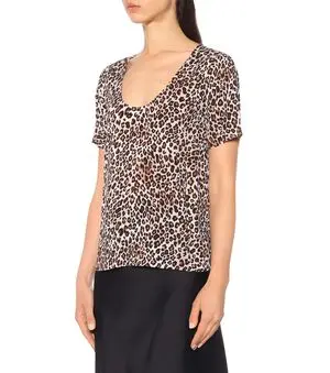 Velvet By Graham & Spencer Caroline Leopard-print Blouse