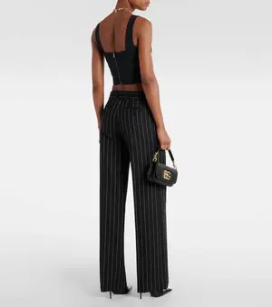 Dolce & Gabbana Lace-trimmed Jacquard Bustier - Black