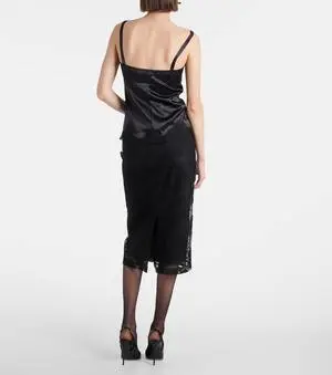 Dolce & Gabbana Lace-trimmed Silk Camisole - Black
