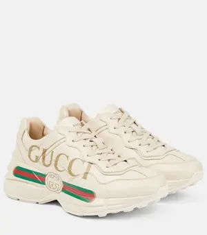 Gucci Rhyton Leather Sneakers - White