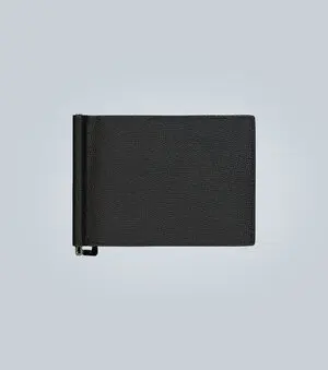 Saint Laurent Grain Leather Wallet With Money Clip - Black
