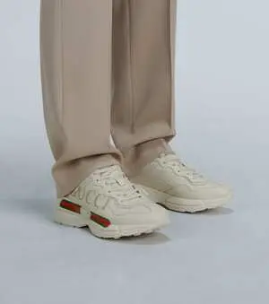 Gucci Rhyton Leather Sneakers - White