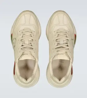 Gucci Rhyton Leather Sneakers - White