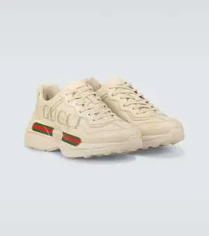 Gucci Rhyton Leather Sneakers - White