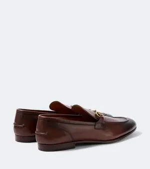 Gucci Jordaan Leather Loafers - Brown