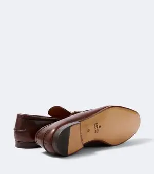 Gucci Jordaan Leather Loafers - Brown