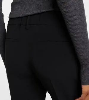 Brunello Cucinelli Silk-blend Cropped Pants - Black