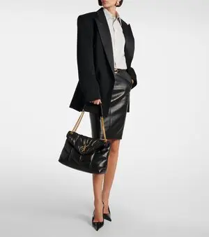 Saint Laurent Puffer Medium Leather Shoulder Bag - Black