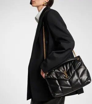 Saint Laurent Puffer Medium Leather Shoulder Bag - Black