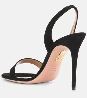 AQUAZZURA So Nude 105 Suede Sandals - Black