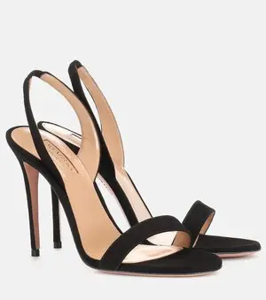 AQUAZZURA So Nude 105 Suede Sandals - Black