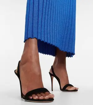 AQUAZZURA So Nude 105 Suede Sandals - Black