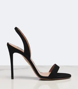 AQUAZZURA So Nude 105 Suede Sandals - Black