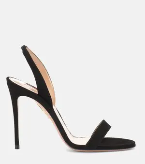 AQUAZZURA So Nude 105 Suede Sandals - Black