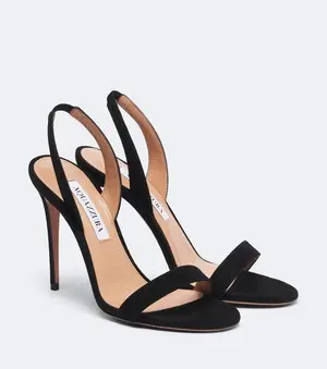 AQUAZZURA So Nude 105 Suede Sandals - Black